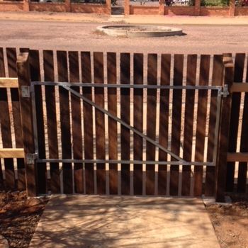 paling gate on steel frame 350 x 350 – Ross Fencing Brisbane